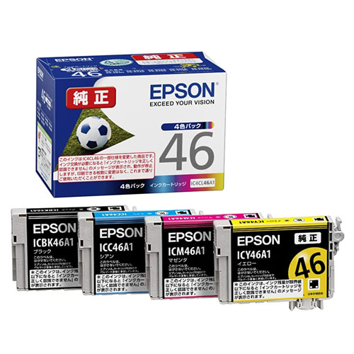 【楽天市場】【エントリーで全品ポイント10倍】EPSON 純正品 インクカートリッジ IC4CL46A1 4色パック IC46シリーズ プリンタ用インク エプソン 純正インク『送料無料（一部 ...