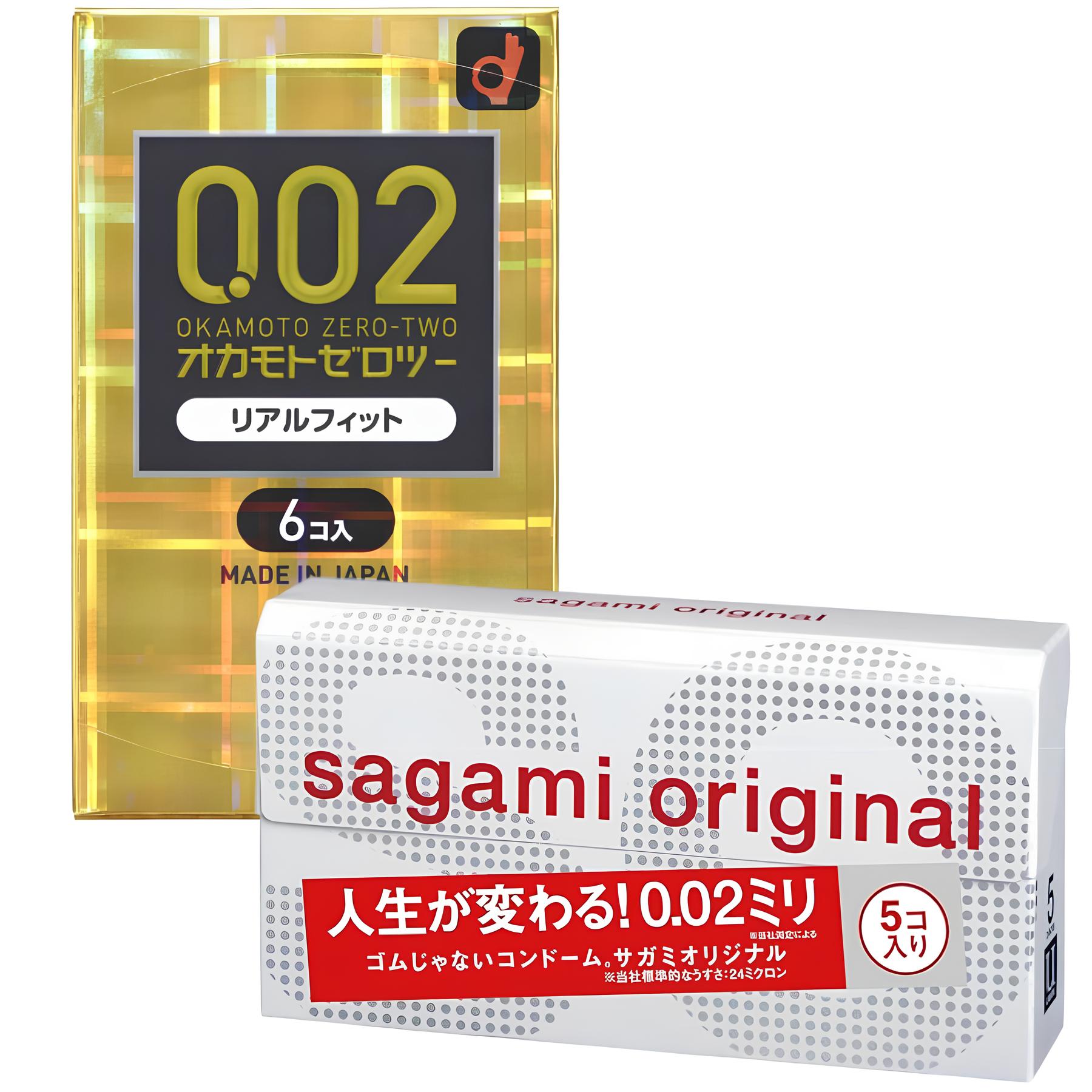 【楽天市場】おすすめ 薄型 人気 2点セット サガミ オリジナル0.02 5個入 オカモト ゼロツー リアルフィット 6個入 ハニードロップス ...