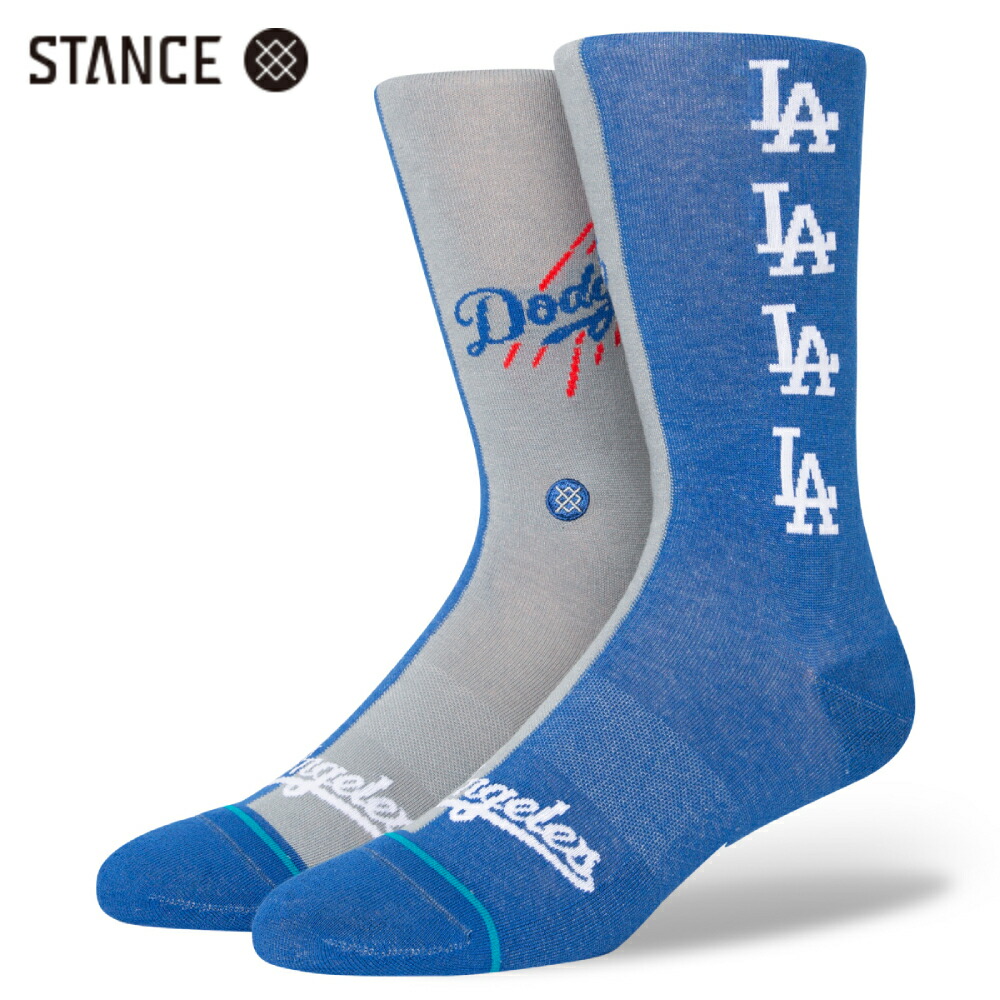 【楽天市場】STANCE x MLB Los Angeles DODGERS SPLIT CREW チーム ソックス ブルー 靴下 青 ...