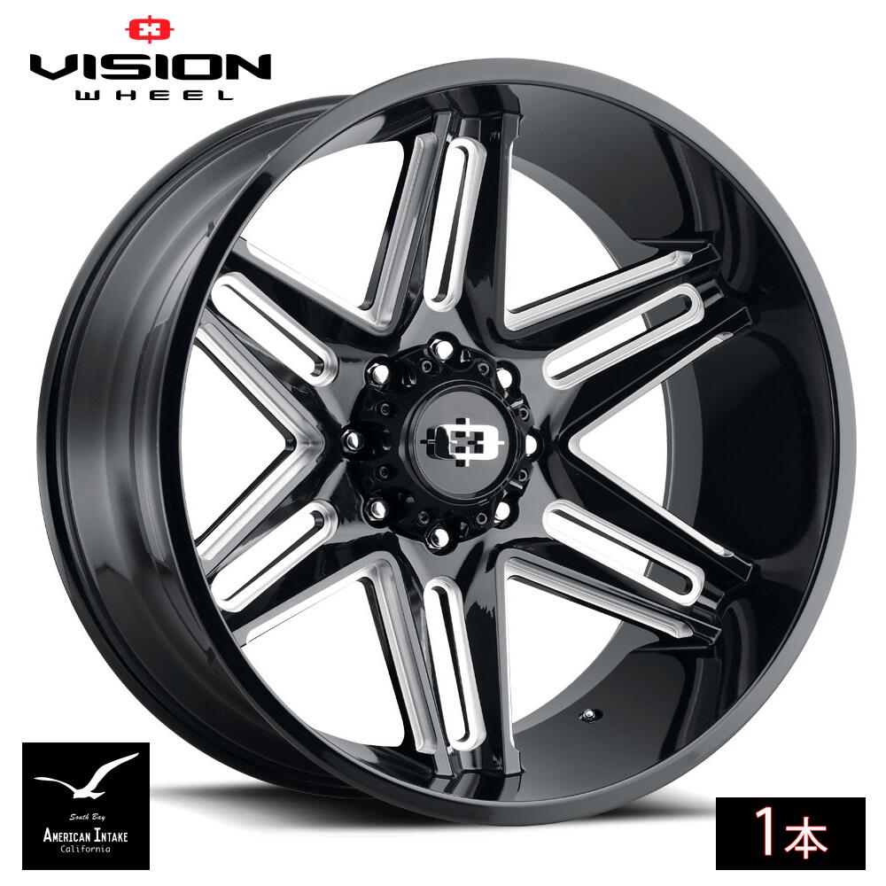 【楽天市場】Vision Wheel ビジョンホイール 363 Razor | Gloss Black Milled Spoke ( 1本 ...