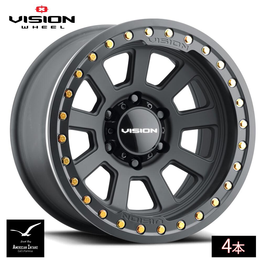【楽天市場】Vision Wheel ビジョンホイール 350 Ojos Beadlock | Satin Black ( 4本 ...