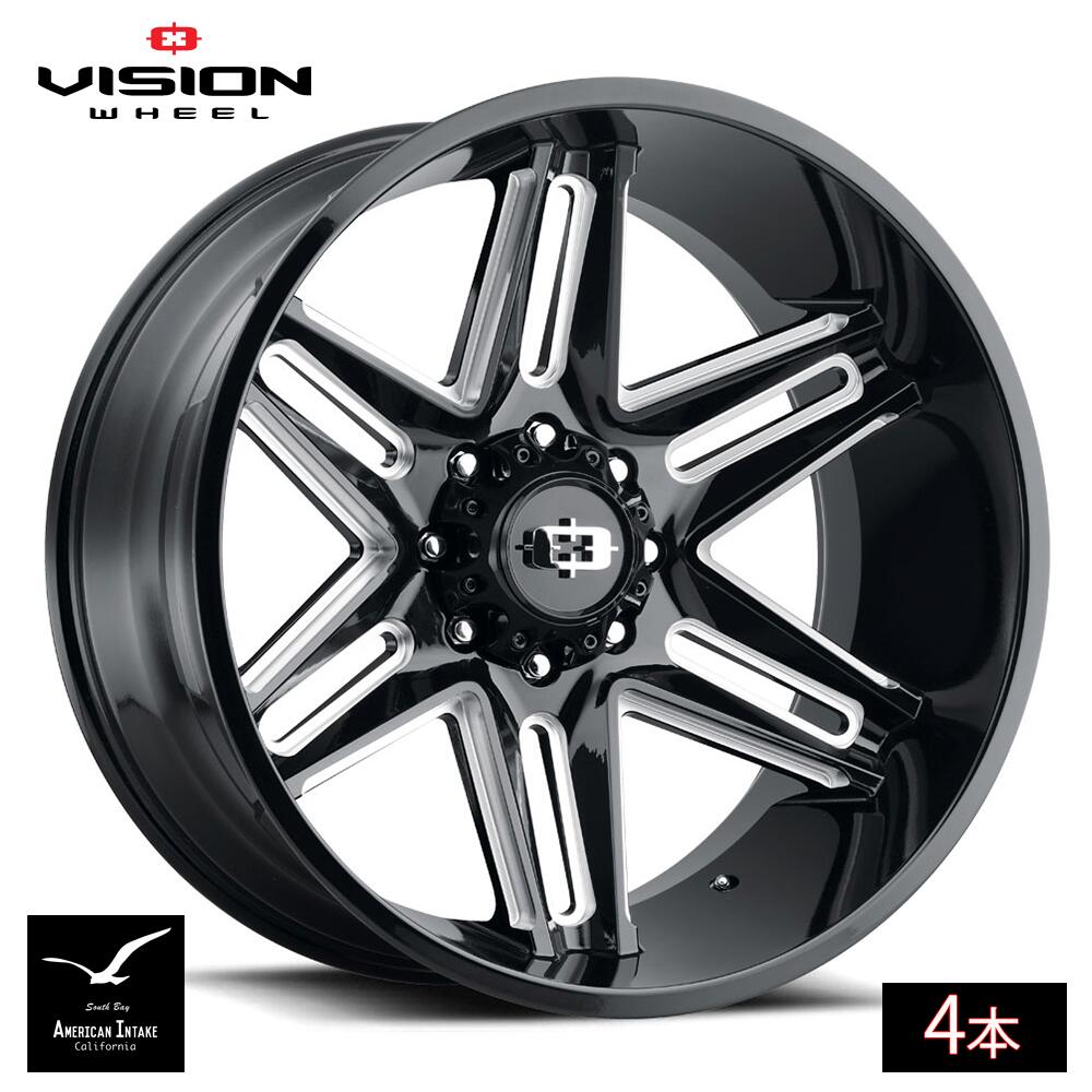 【楽天市場】Vision Wheel ビジョンホイール 363 Razor | Gloss Black Milled Spoke ( 4本 ...