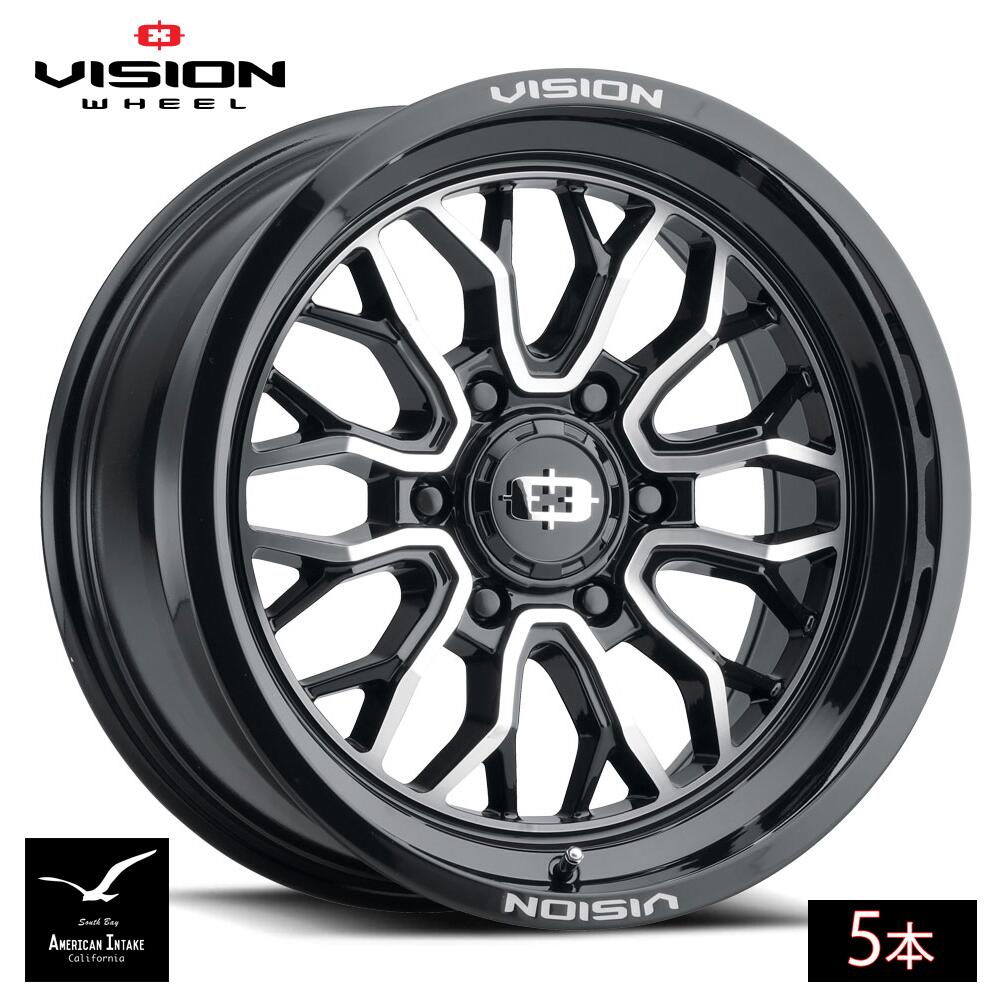 【楽天市場】Vision Wheel ビジョンホイール 402 Riot | Gloss Black Machined Face ( 5本 ...