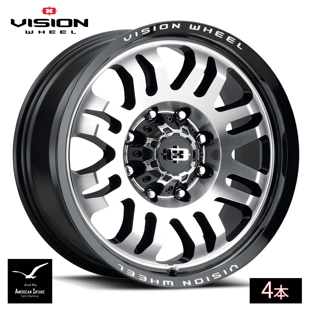 【楽天市場】Vision Wheel ビジョンホイール 409 Inferno | Gloss Black Machined Face ( 4 ...