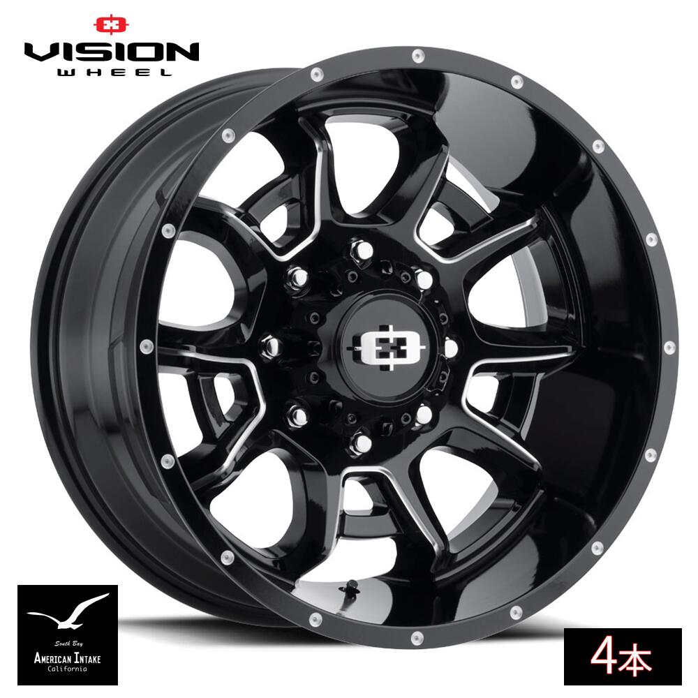 【楽天市場】Vision Wheel ビジョンホイール 415 Bomb | Gloss Black Milled Spoke ( 4本 ...