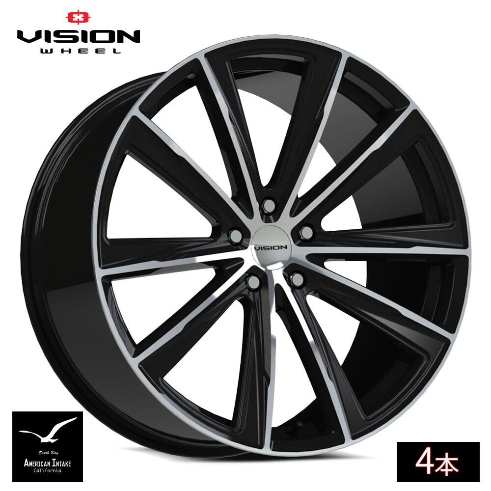 【楽天市場】Vision Wheel ビジョンホイール 471 Splinter | Gloss Black Machined Face ...