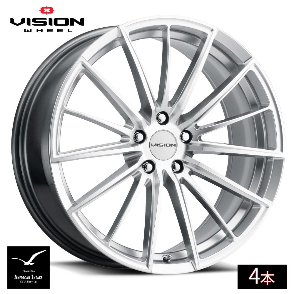 【楽天市場】Vision Wheel ビジョンホイール 473 Axis | Hyper Silver Machined Face ( 4本 ...