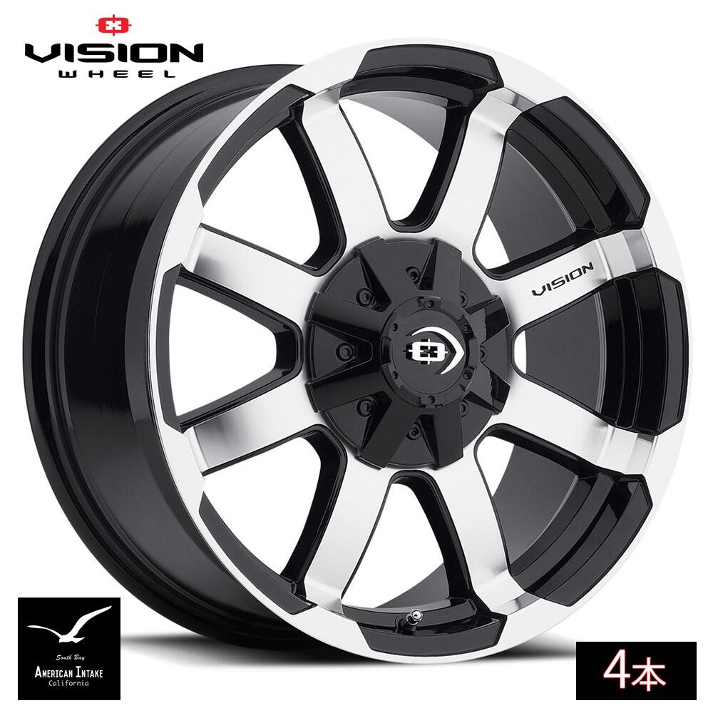 【楽天市場】Vision Wheel ビジョンホイール 413 Valor | Gloss Black Machined Face ( 4本 ...