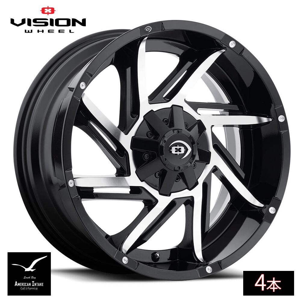 【楽天市場】Vision Wheel ビジョンホイール 422 Prowler | Gloss Black Machined Face ( 4 ...