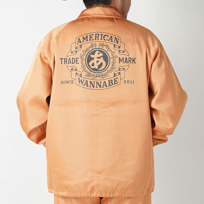 【楽天市場】AMERICAN WANNABE アメリカンワナビー「TRADE MARK COACH JACKET / ORANGE」コーチ ...