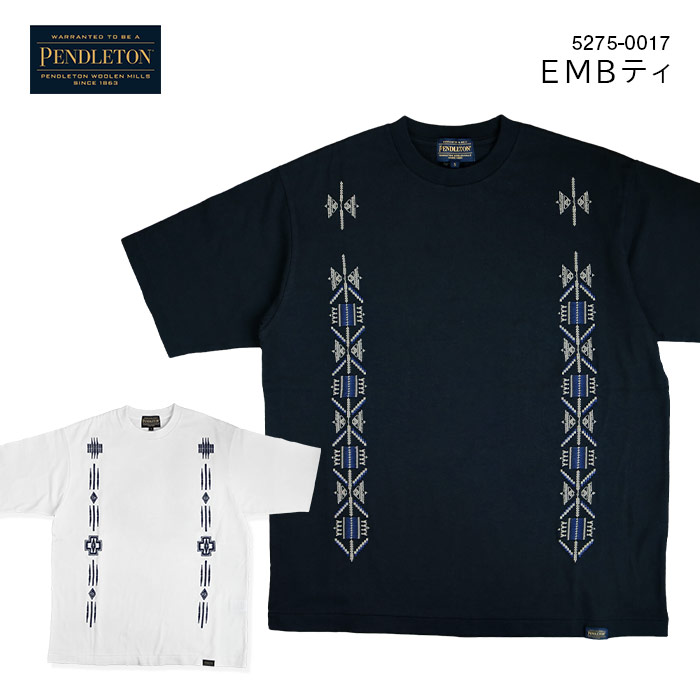 【楽天市場】PENDLETON EMBティ ペンドルトン 5275-0017 Tシャツ シャツ 綿100% 刺繍 コットン 吸汗 吸水 速乾 トップス 半袖 夏 ワンポイント 個性的 柄 ...