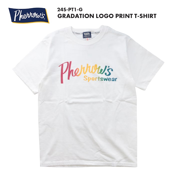 【楽天市場】Pherrow's フェローズ GRADATION LOGO PRINT T-SHIRT グラデーション ロゴ プリント Tシャツ 24S-PT1-G 送料無料 39ショップ ...