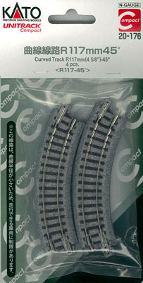 【楽天市場】20-176 ユニトラックコンパクト曲線線路 R117mm45°[KATO]《発売済・在庫品》：あみあみ 楽天市場店