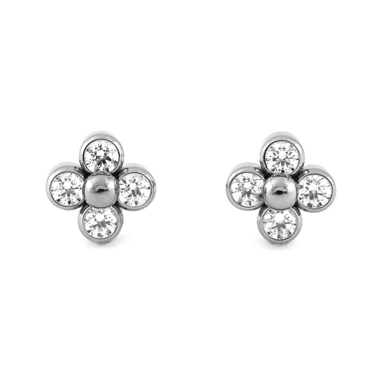 【楽天市場】チタンピアス 糊空木 キュービックジルコニア [E0218-CZW]：チタンピアス専門店HIBINOI