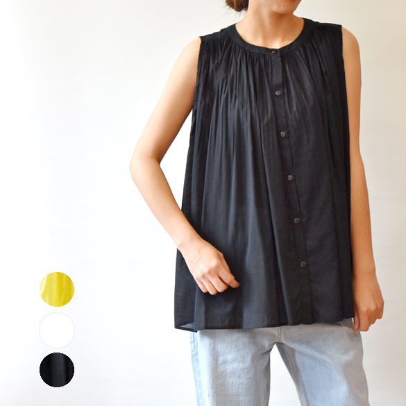 【楽天市場】UNDICI NOVE（ウンディッチノーベ）プリーツ コットン ノースリーブ ブラウス(un033)(5142021-BL ...