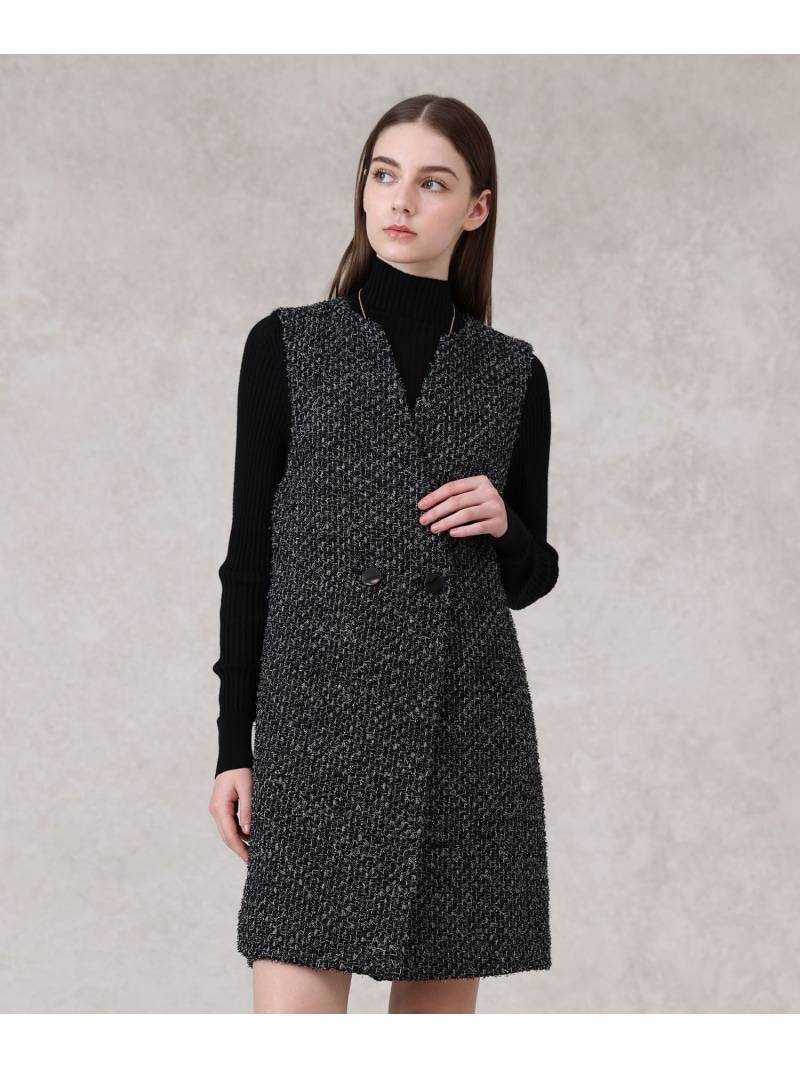 【楽天市場】【セットアップ対応商品】ラメファンシーツイードジレ ワンピース ANAYI アナイ ワンピース・ドレス その他のワンピース・ドレス ブラック ホワイト【先行予約】*【送料無料 ...