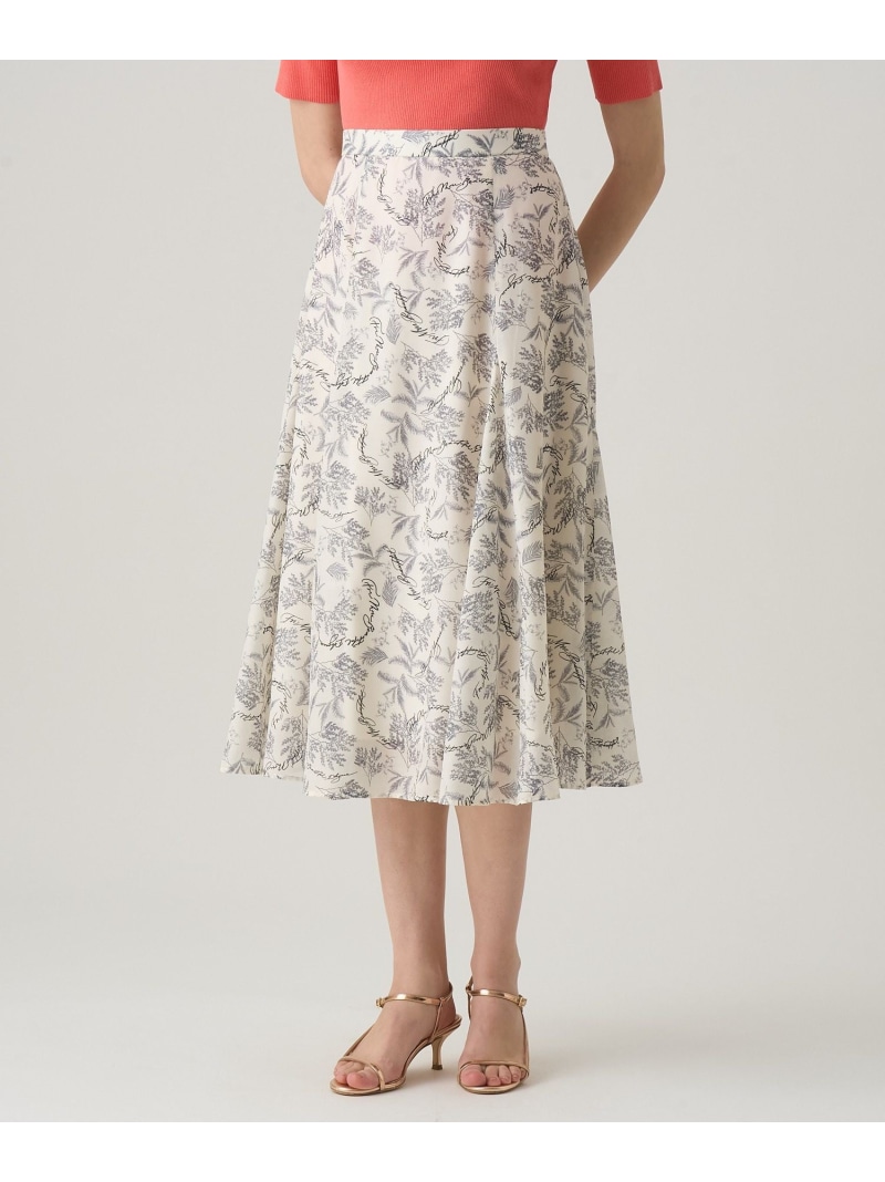 【楽天市場】リーフカリグラフィープリントマチフレア スカート ANAYI アナイ スカート その他のスカート ホワイト【先行予約】*【送料無料】[Rakuten Fashion]：ANAYI