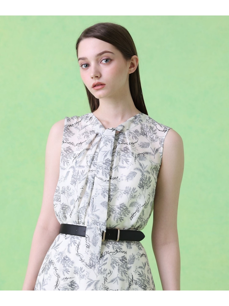 【楽天市場】リーフカリグラフィープリントタイ ブラウス ANAYI アナイ トップス シャツ・ブラウス ホワイト【先行予約】*【送料無料】[Rakuten Fashion]：ANAYI