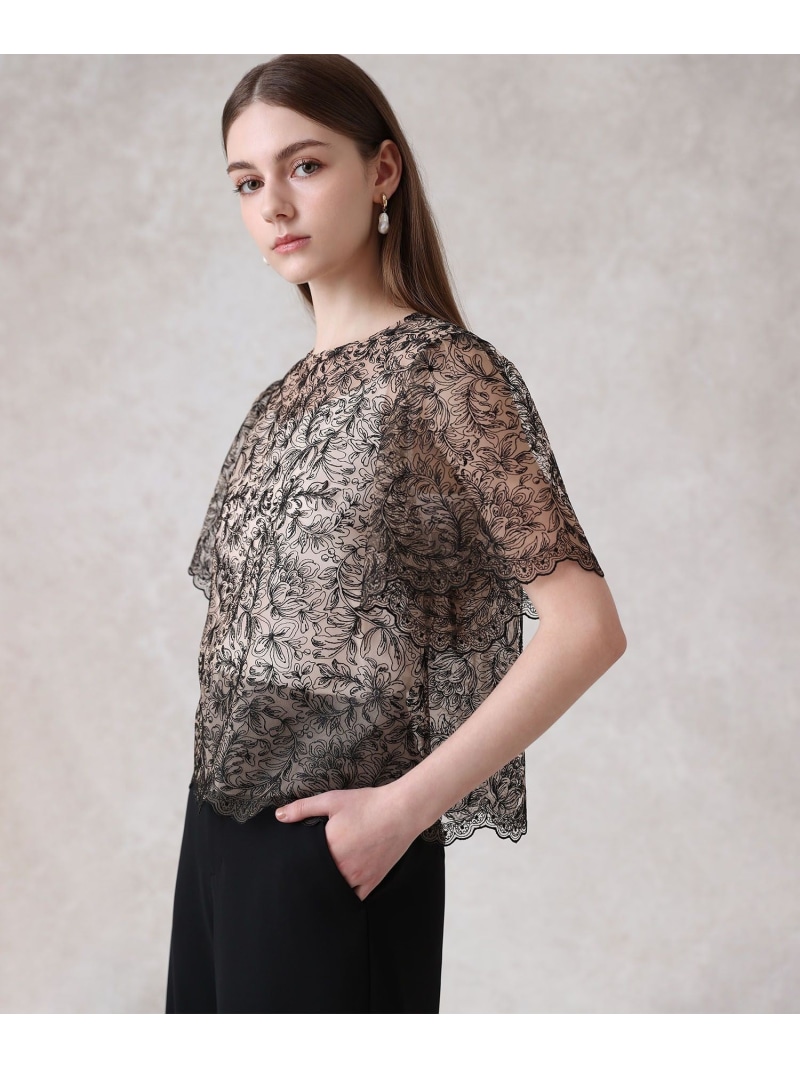 【楽天市場】レースフラワーチュールTブラウス ANAYI アナイ トップス シャツ・ブラウス ベージュ【先行予約】*【送料無料】[Rakuten Fashion]：ANAYI