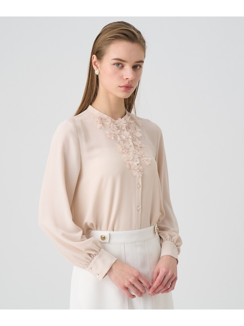 【楽天市場】【Eternal Line 2025】ジョーゼットフラワーモチーフ ブラウス ANAYI アナイ トップス シャツ・ブラウス ネイビー ホワイト ベージュ【送料無料 ...