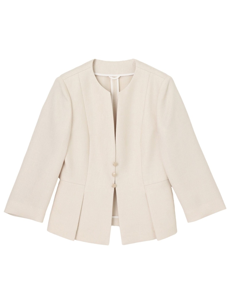 【楽天市場】【SALE／40%OFF】リネンチョウバスケットジャケット ANAYI アナイ ジャケット・アウター ノーカラージャケット ブラック ホワイト ベージュ【RBA_E】【送料無料 ...