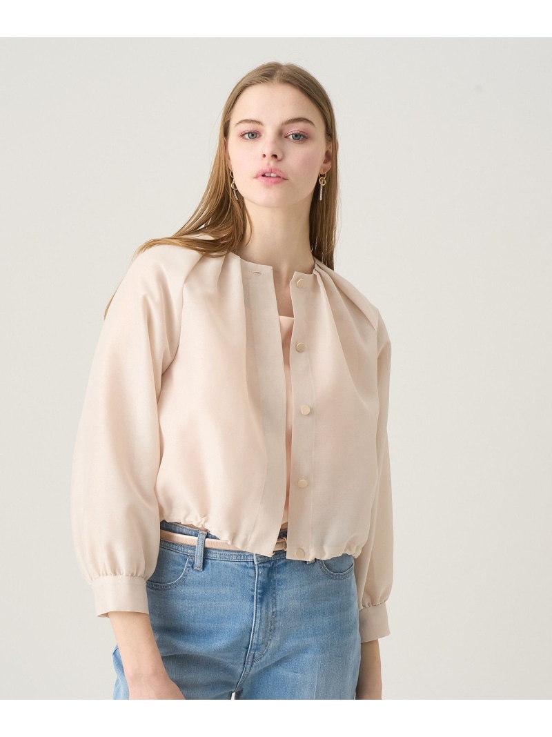 【楽天市場】ハードオーガンジーノーカラーブルゾン ANAYI アナイ ジャケット・アウター その他のジャケット・アウター グリーン ネイビー ベージュ【送料無料】[Rakuten ...