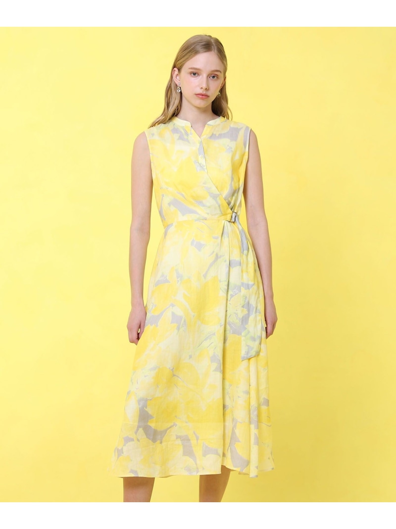 【楽天市場】transparent プリント リネンワンピース ANAYI アナイ ワンピース・ドレス ワンピース イエロー【送料無料】[Rakuten Fashion]：ANAYI