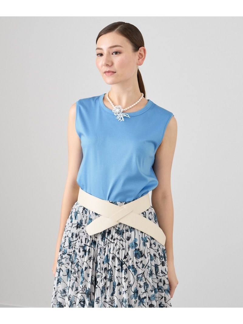 【楽天市場】【SALE／30%OFF】コットンフライスノースリ プルオーバー ANAYI アナイ トップス ノースリーブ・タンクトップ ブルー ホワイト ネイビー ブラック【RBA_E】【送料 ...