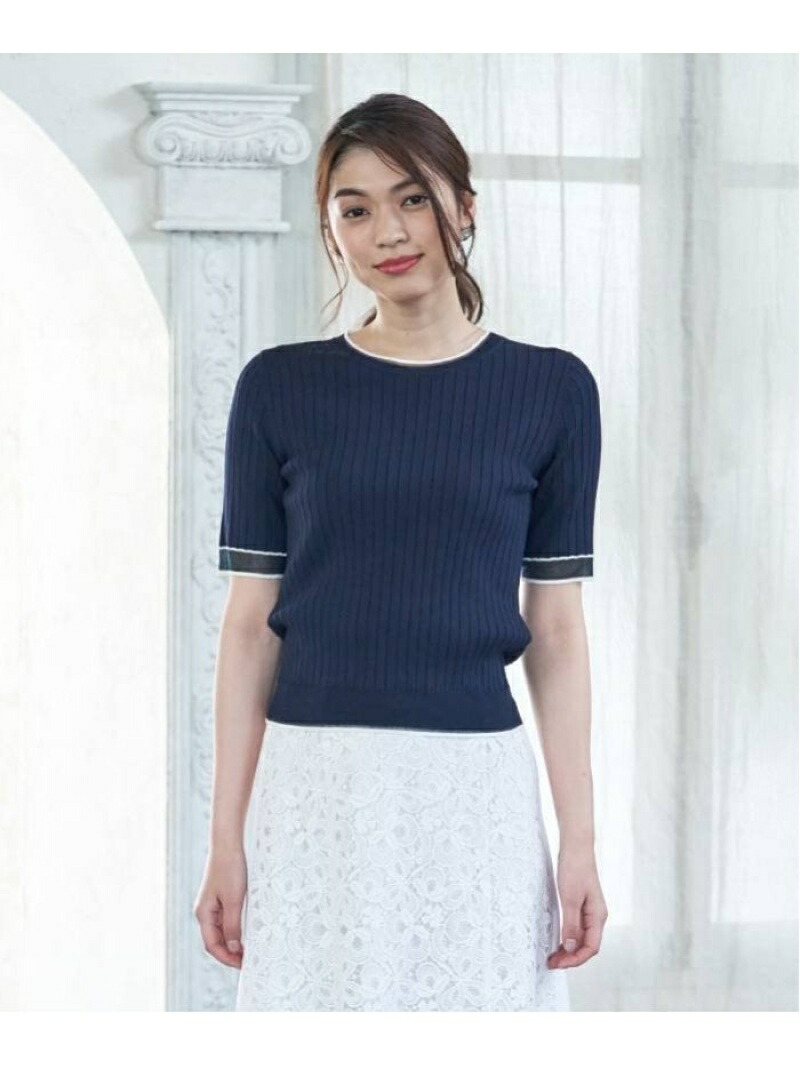 【楽天市場】【SALE／70%OFF】シアーハイショクリブクルーネックPO ANAYI アナイ トップス その他のトップス ネイビー ホワイト【RBA_E】【送料無料】[Rakuten ...