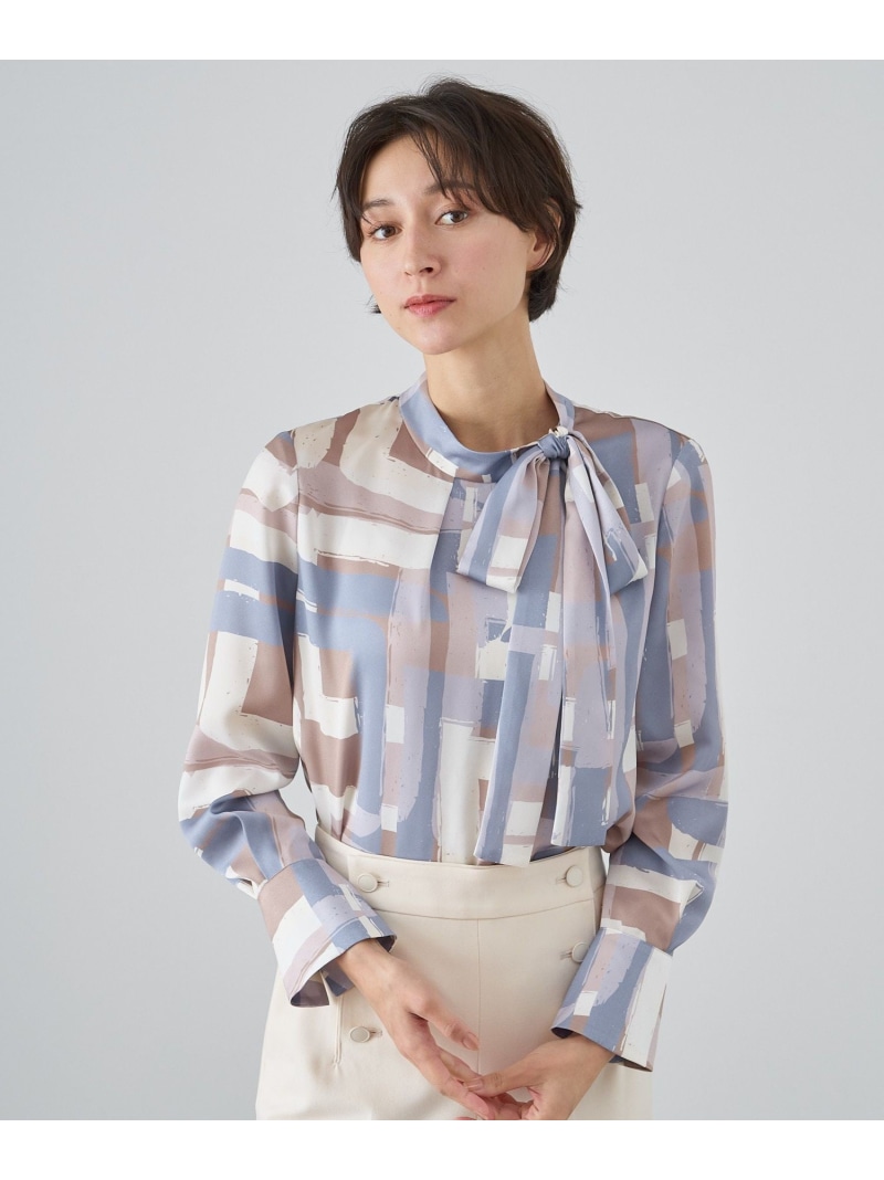 【楽天市場】【SALE／50%OFF】【セットアップ対応商品】スクエア幾何プリントサイドボウ ブラウス ANAYI アナイ トップス シャツ ...
