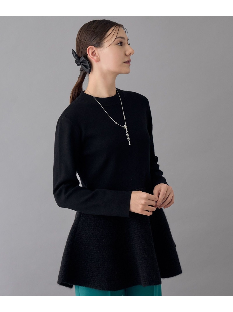 【楽天市場】ファー加工ペプラム プルオーバー ANAYI アナイ トップス ニット ブラック ホワイト【送料無料】[Rakuten Fashion]：ANAYI