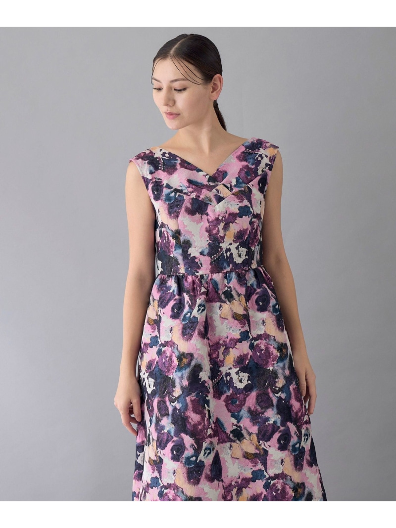 【楽天市場】オーロラジャガードVネック ワンピース ANAYI アナイ ワンピース・ドレス ワンピース グリーン パープル【送料無料】[Rakuten Fashion]：ANAYI