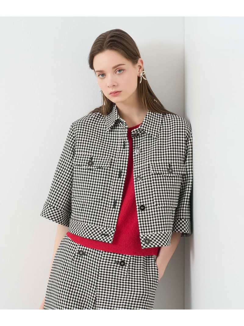 【楽天市場】【セットアップ対応商品】ドビーツイードハーフスリーブブルゾン ANAYI アナイ ジャケット・アウター その他のジャケット・アウター ブラック ホワイト【送料無料】[Rakuten ...