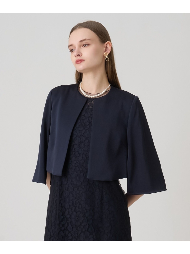 【楽天市場】トリアセサテンボレロジャケット ANAYI アナイ トップス カーディガン ホワイト ブラック ネイビー【送料無料】[Rakuten Fashion]：ANAYI