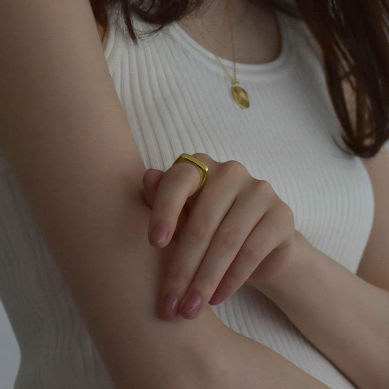 【楽天市場】【a n c e】SV925 Flat Square Ring：a n c e