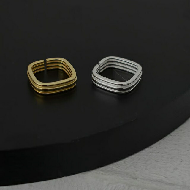 【楽天市場】【a n c e】SV925 Square Line Ring：a n c e