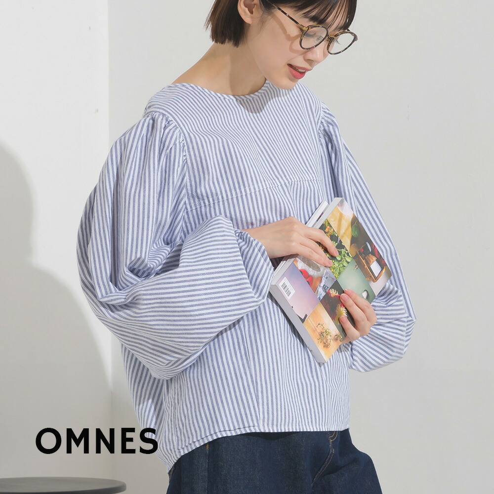 【楽天市場】【OMNES】2WAY オックスパフスリーブボックスブラウス レディース フリーサイズ カジュアル 長袖シャツ 前後2way ノーカラーシャツ 羽織り オックスシャツ HAPTIC ...