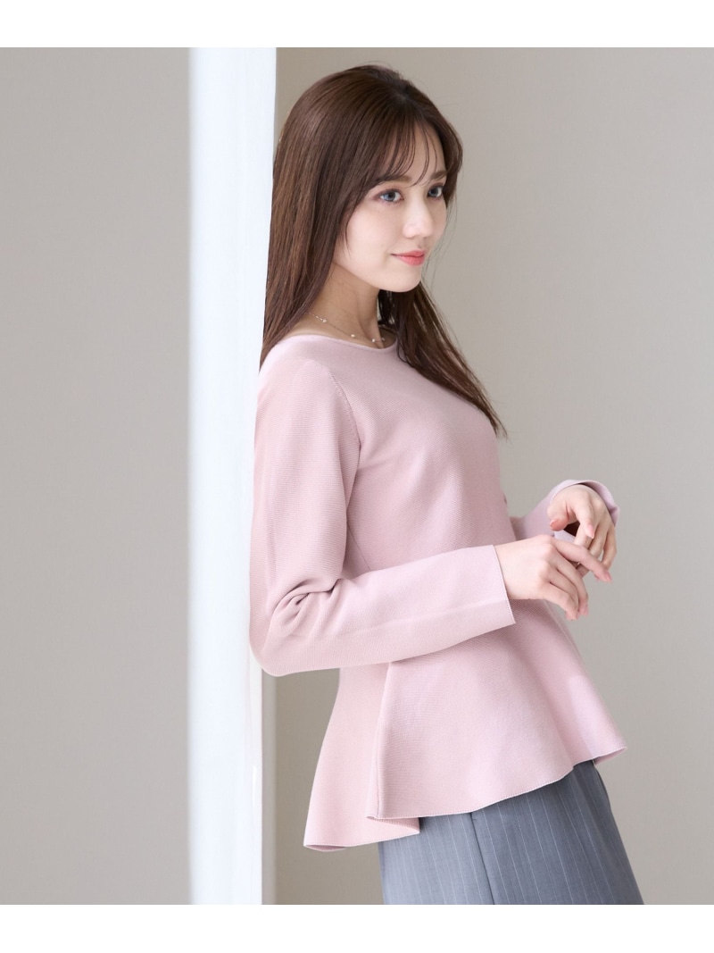 【楽天市場】ペプラムニット Andemiu アンデミュウ トップス ニット ホワイト ブラック ピンク【先行予約】*【送料無料】[Rakuten Fashion]：Andemiu