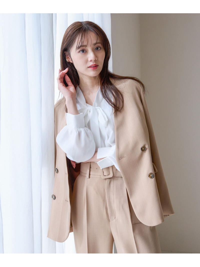 【楽天市場】【SALE／50%OFF】アソートノーカラージャケット Andemiu アンデミュウ ジャケット・アウター ノーカラージャケット ベージュ グレー【RBA_E】【送料無料 ...