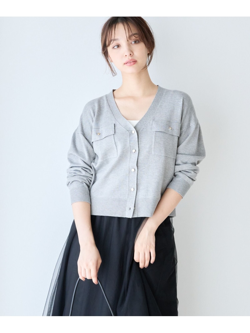 【楽天市場】ラメポケツキカーディガン Andemiu アンデミュウ トップス カーディガン グレー ホワイト ブラック ベージュ【先行予約】*【送料無料】[Rakuten Fashion ...