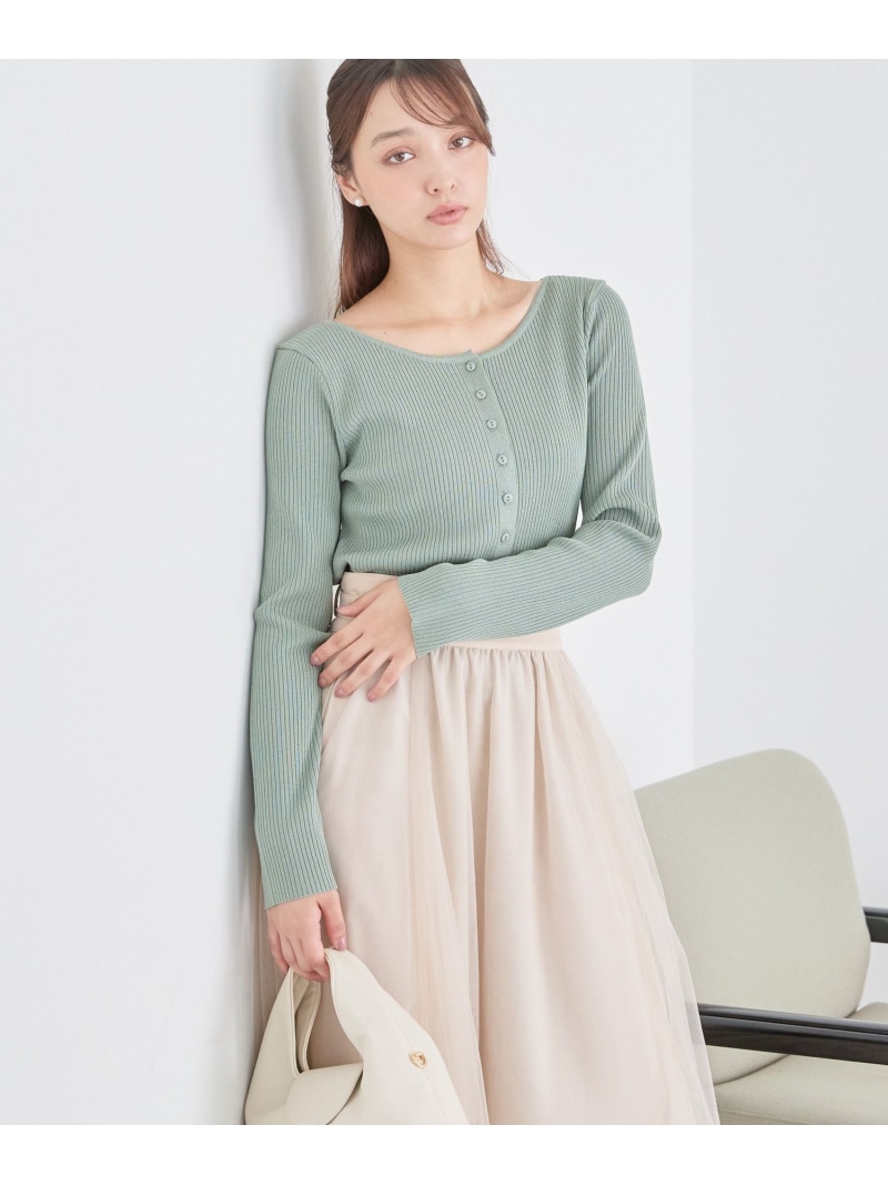 【楽天市場】【SALE／50%OFF】リブボートネックカーディガン Andemiu アンデミュウ トップス ニット グリーン ホワイト ブラック グレー【RBA_E】[Rakuten ...