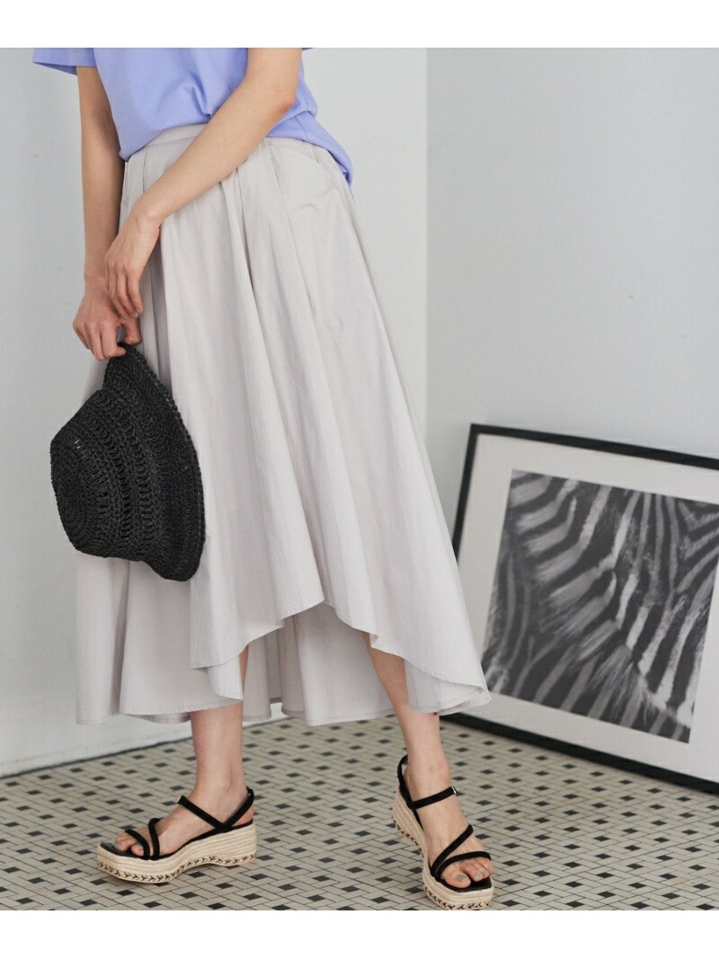 【楽天市場】【SALE／50%OFF】(W)タックフレアアシメSK Andemiu アンデミュウ スカート ロング・マキシスカート ブルー グレー ベージュ【RBA_E】【送料無料 ...