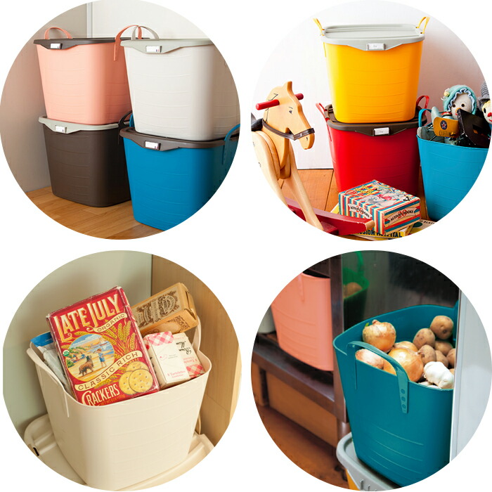 【楽天市場】〔レビュー投稿でキッチンタワシ他〕stacksto「 バケット L 40L 」収納BOX スクエア 四角 角型 ボックス BOX かご バスケット おもちゃバスケット ストッカー ...