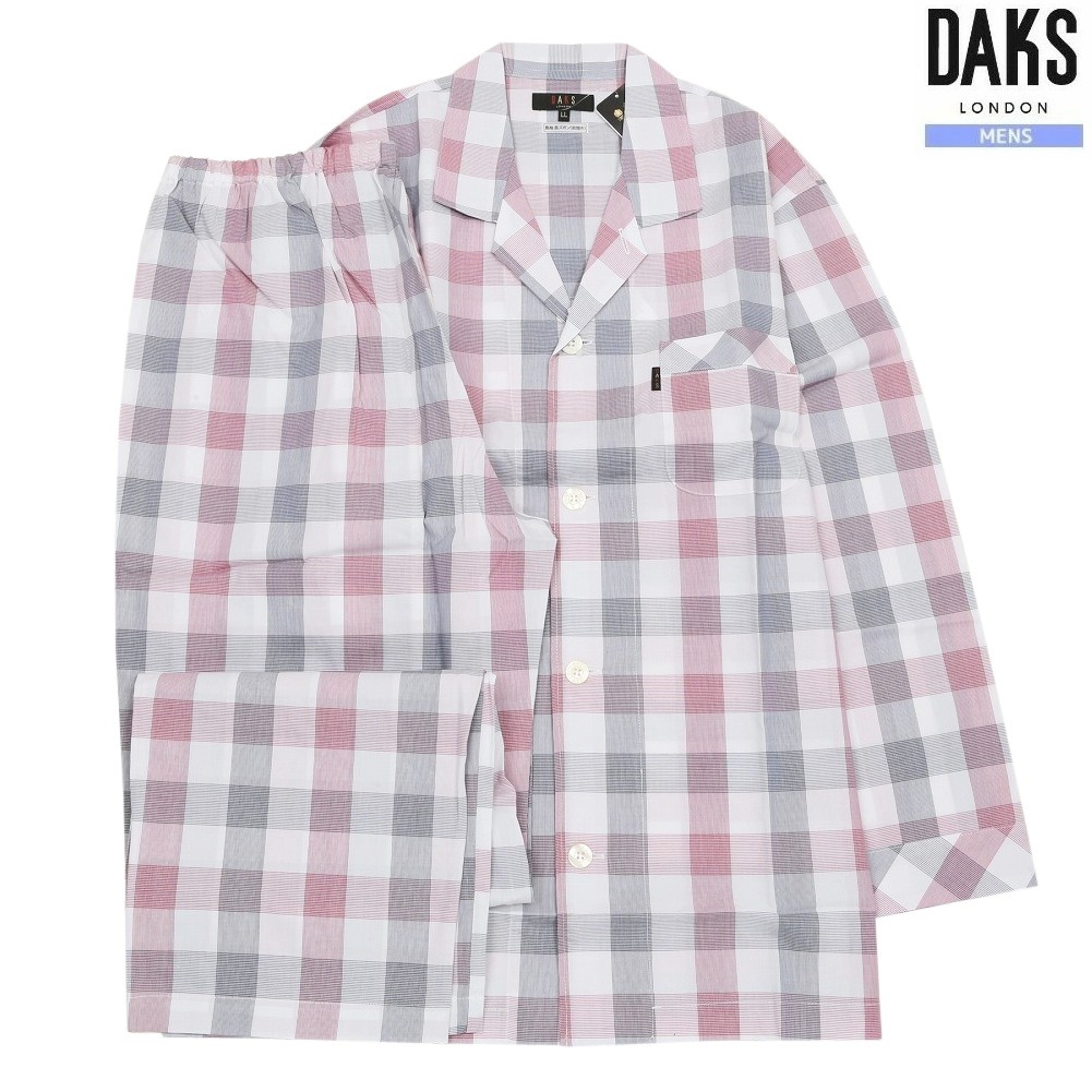 【楽天市場】DAKS パジャマ ダックス メンズ ブランド ギフト プレゼント 日本製 春夏生地 チェック 前開き 紳士 長袖 長ズボン ピンク 0205BE：anew