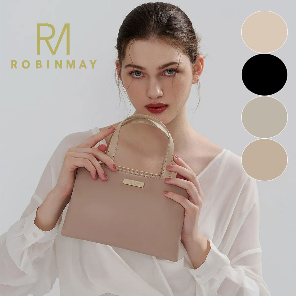 【楽天市場】保証付 返品OK 正規品 2024 ROBINMAY ロビンメイ Z395 Ritasha handbag (M) レディース シンプル RMロゴ スクエア ハンドバッグ ...