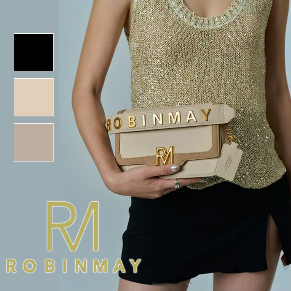 【楽天市場】保証付 返品OK 正規品 2025 ROBINMAY ロビンメイ C216 Mora Crossbody Bag レディース RMロゴショルダー バイカラー スクエアハンドバッグ ...