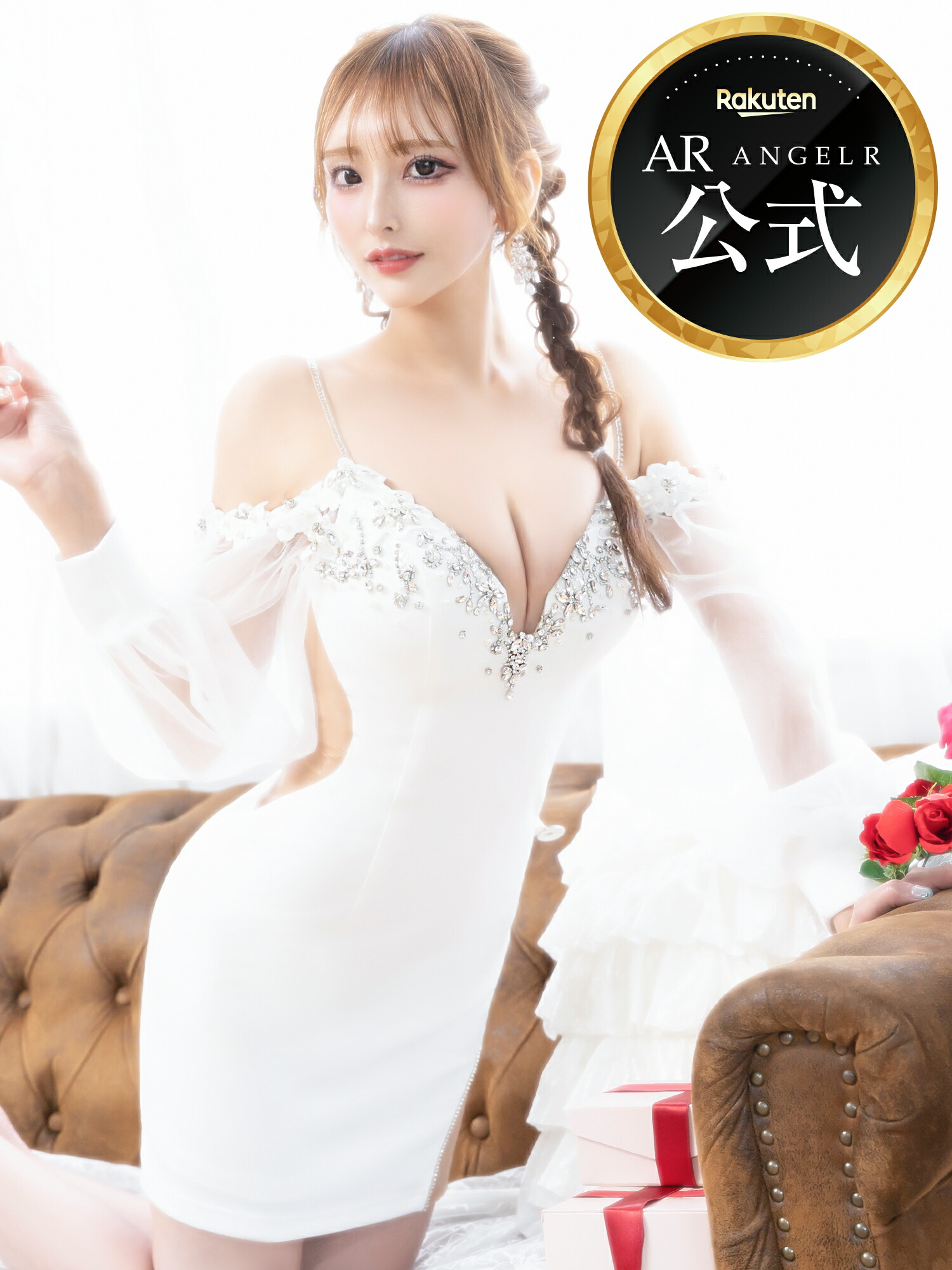 【楽天市場】【★スーパーSALEポイント10倍】【公式ストア限定プレゼント付】AngelR [エンジェルアール] シフォンロングスリーブ / フラワーレース / ビジュー / ミニドレス ...