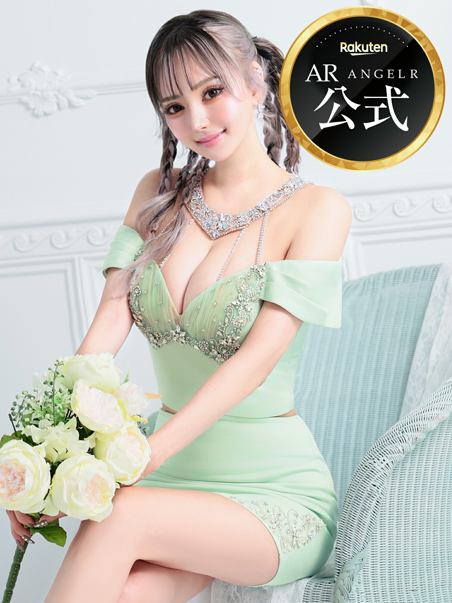 【楽天市場】【★スーパーSALEポイント16倍】【公式ストア限定プレゼント付】AngelR [エンジェルアール] ビジュー / / キラキラ /ミニドレス / パーティー / キャバクラ ...