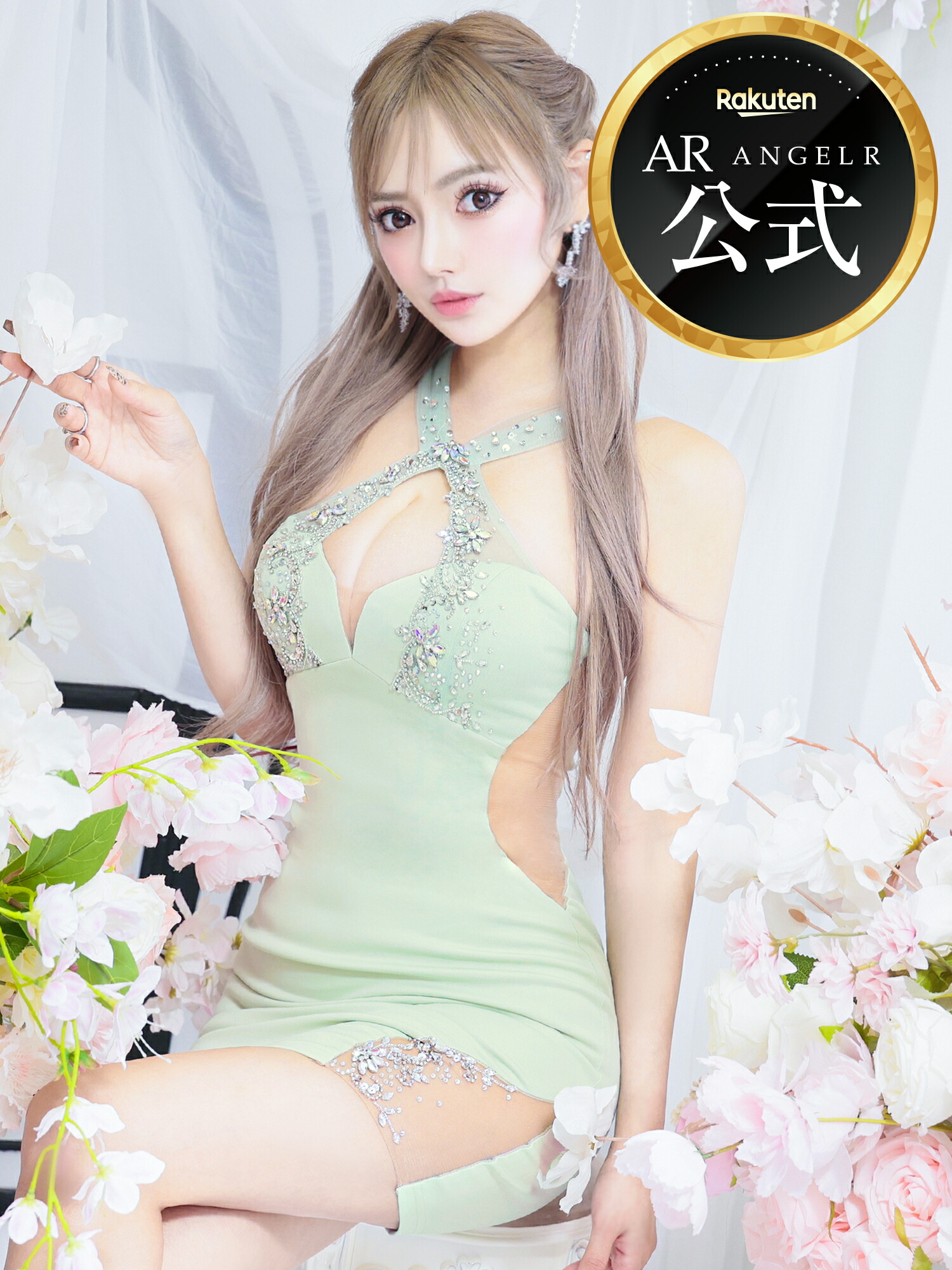 【楽天市場】【公式ストア限定プレゼント付】AngelR [エンジェルアール] Vカット / / キラキラ / ミニドレス / ビジュー / ラウンジ / パーティー / キャバクラ ...