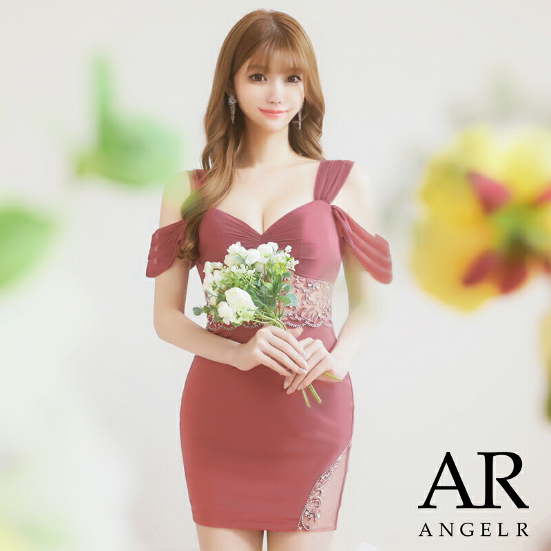 【楽天市場】【公式ストア限定プレゼント付】AngelR [エンジェルアール] シフォンスリーブ / フラワーデザイン / ビジュー / タイトミニドレス ノースリーブ ビジュー 細い ...